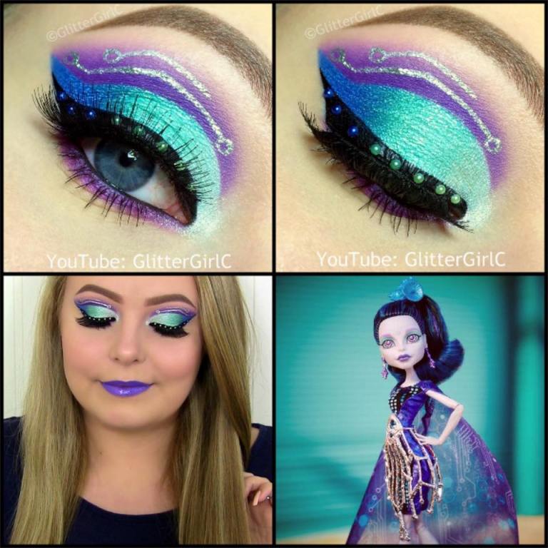 Monster High Boo York Boo York Elle Eedee Makeup look | GlitterGirlC